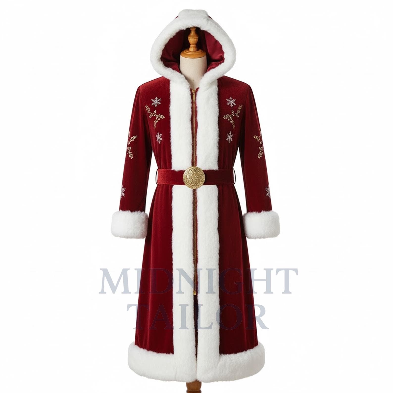 Royal Santa Claus Robe Red Velvet Christmas Coat With White Fur Trim ...