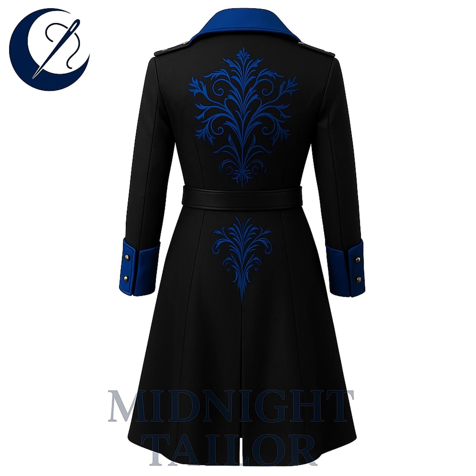 Men’s Gothic Victorian Tailcoat – Black Cotton Embroidered Steampunk ...