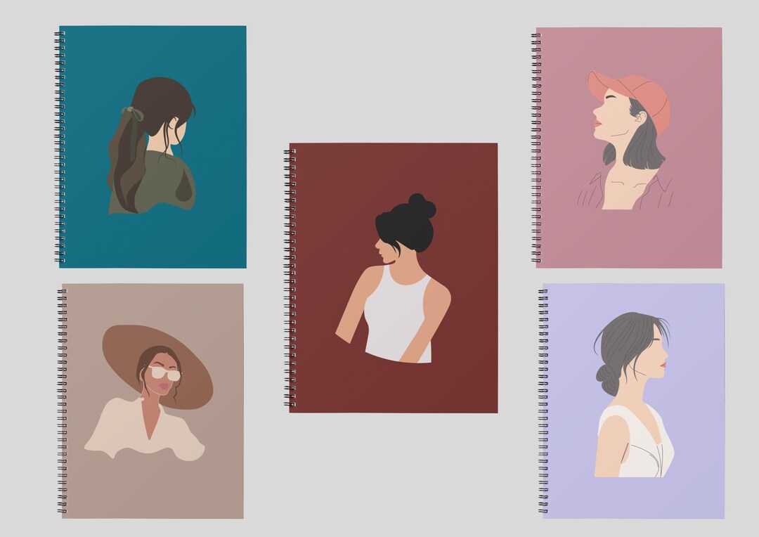 10 Minimalist Notebook Cover Designs - Bundle | Digital Prints | Women ...