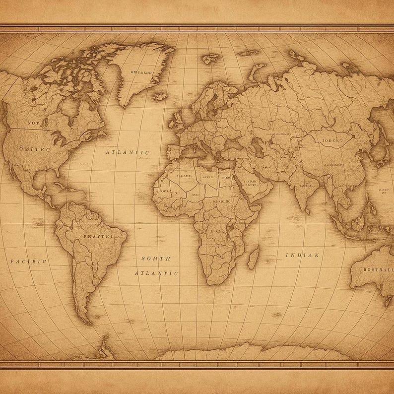 Vintage World Map - Printable - Etsy
