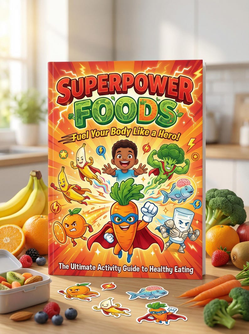 Personalized Superpower Foods Activity Book | Kids Nutrition (digital ...