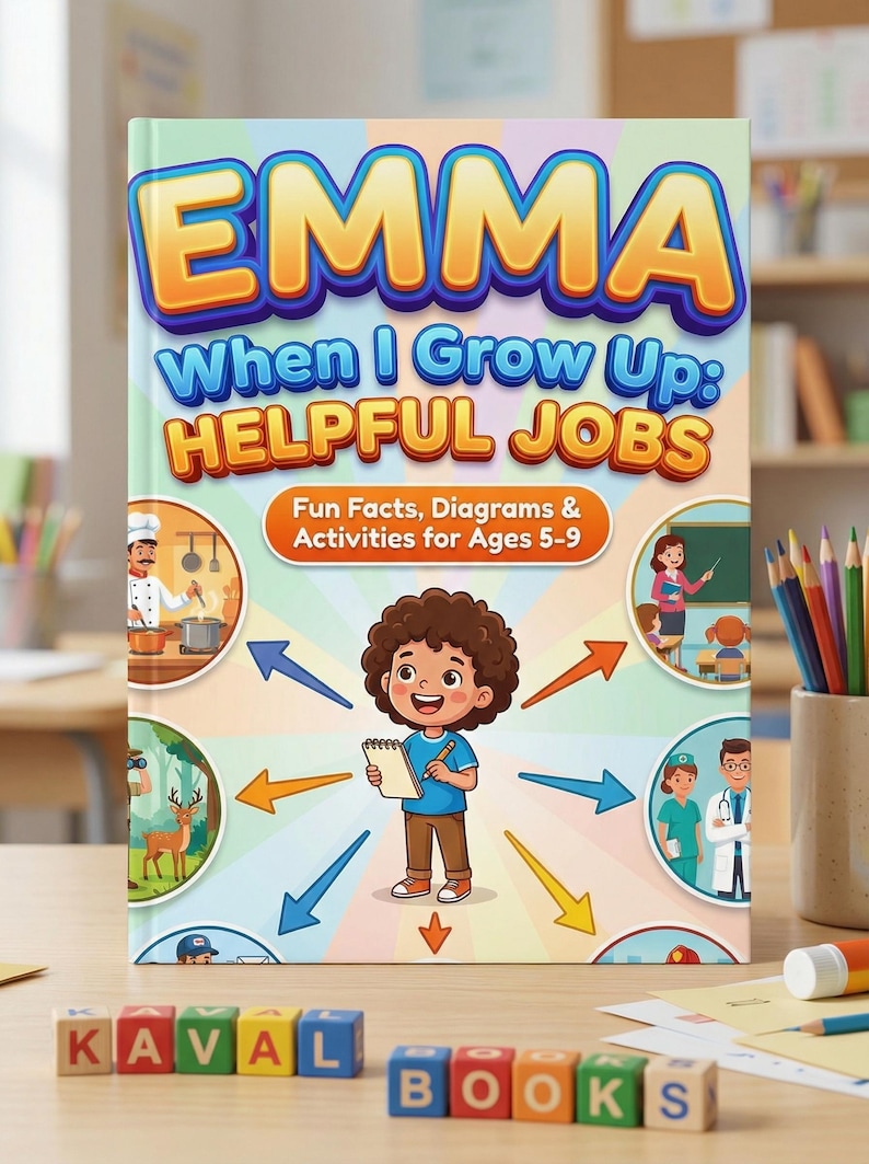 Personalized Jobs Activity Book | Community Helpers, Puzzles (ages 5-9 ...