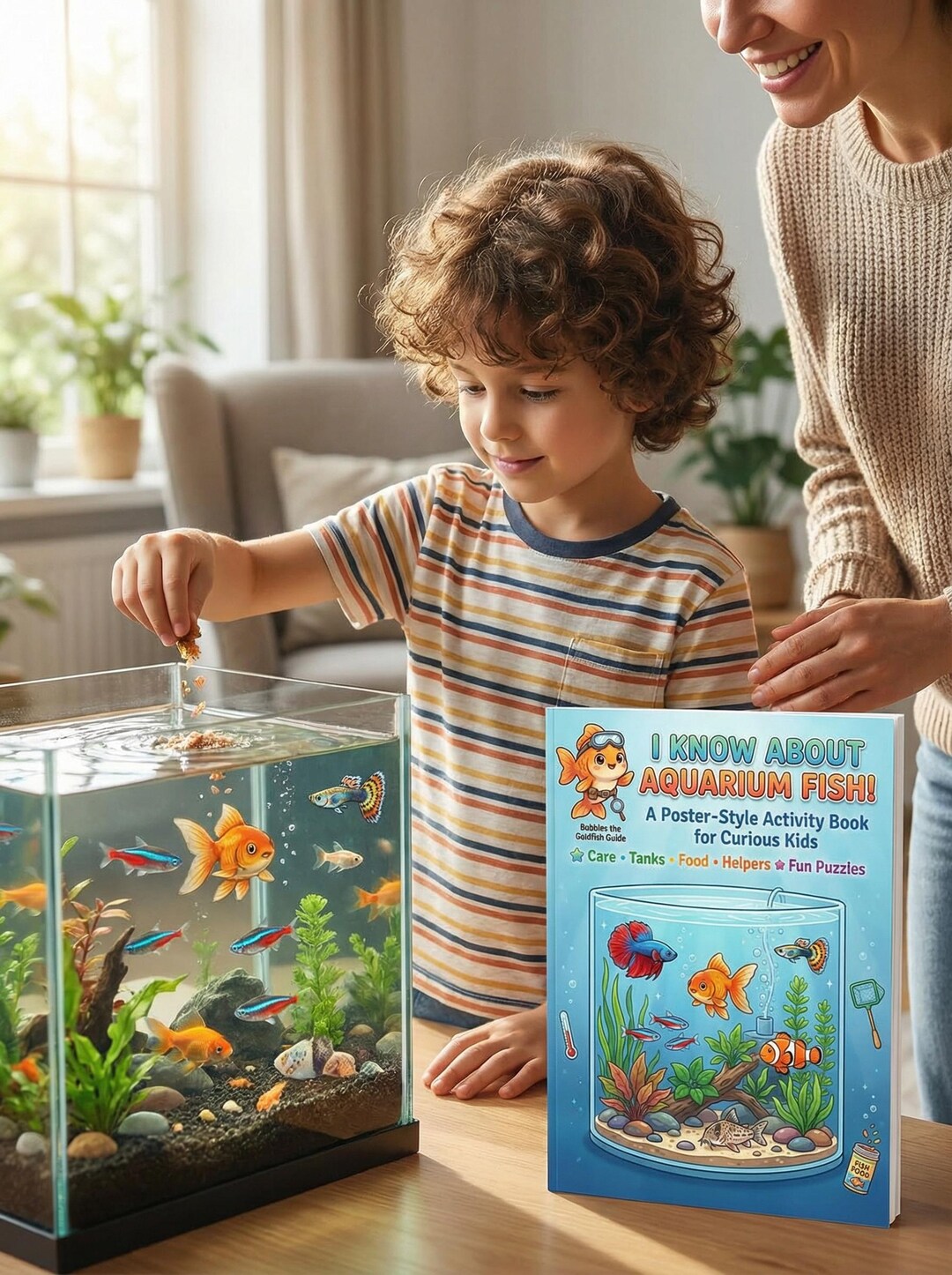 Aquarium Fish Activity Book for Kids Ages 5–9 | Poster-style Fish Care ...