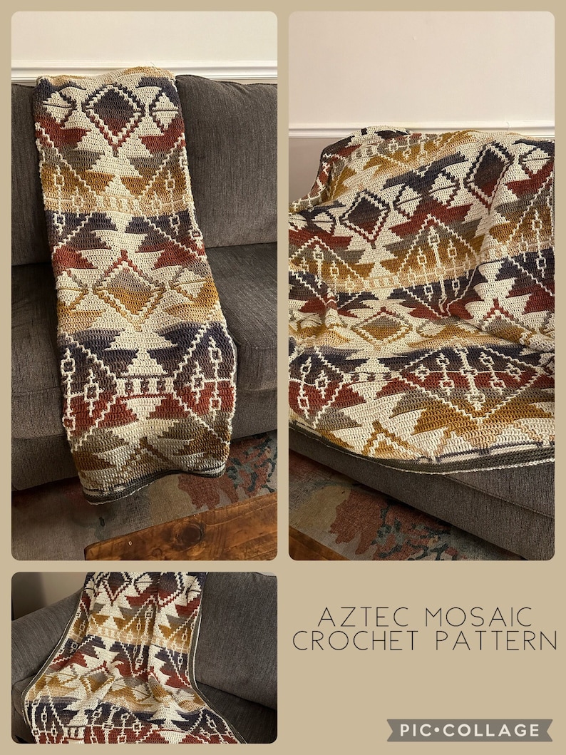 Overlay Mosaic Crochet Aztec Afghan Pattern - Etsy