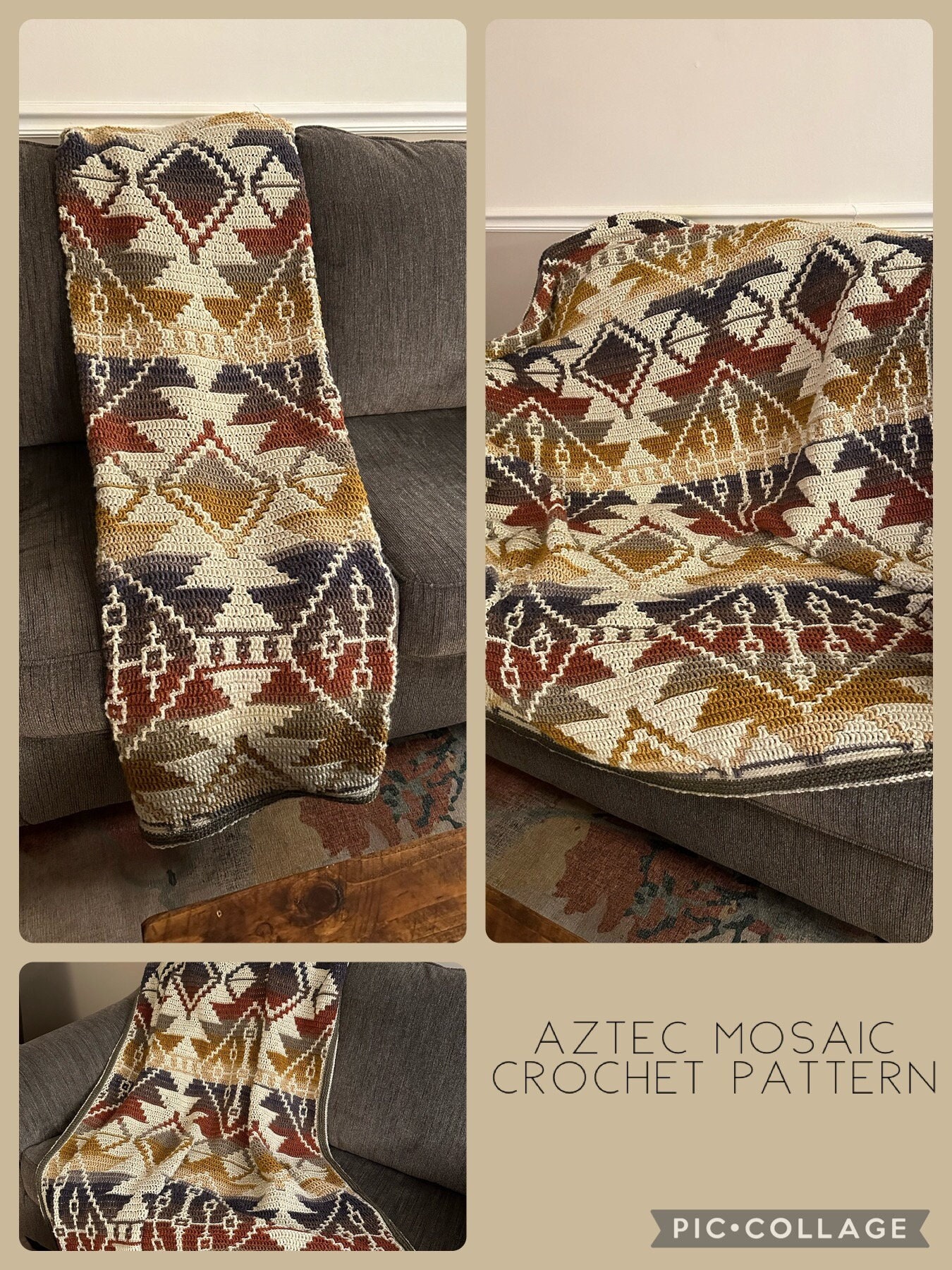 Overlay Mosaic Crochet Aztec Afghan Pattern - Etsy
