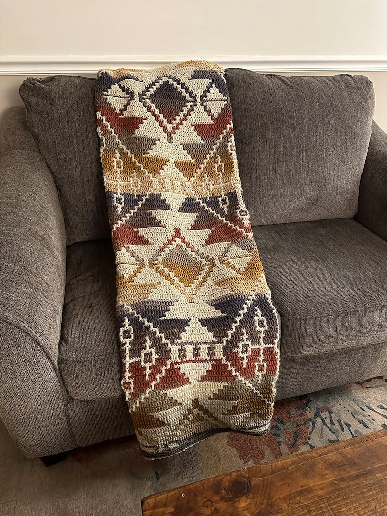 Overlay Mosaic Crochet Aztec Afghan Pattern - Etsy