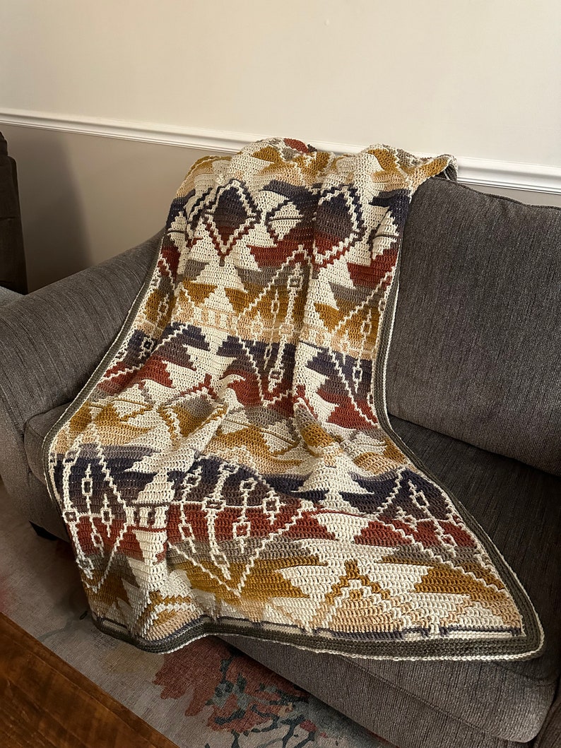 Overlay Mosaic Crochet Aztec Afghan Pattern - Etsy