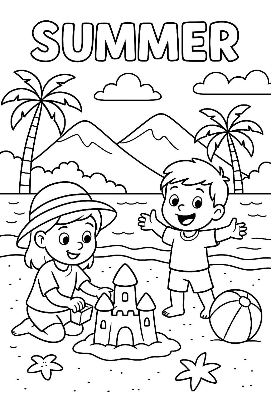 Summer Vacation Coloring Pages for Kids – 17 Printable A4 Sheets - Etsy ...
