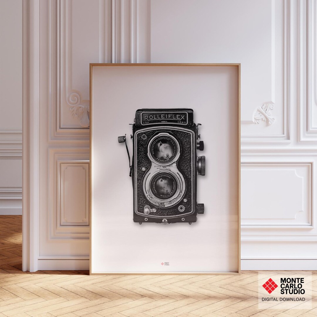 Vintage Camera Print, Rolleiflex Poster, Photographer Gift, Retro ...