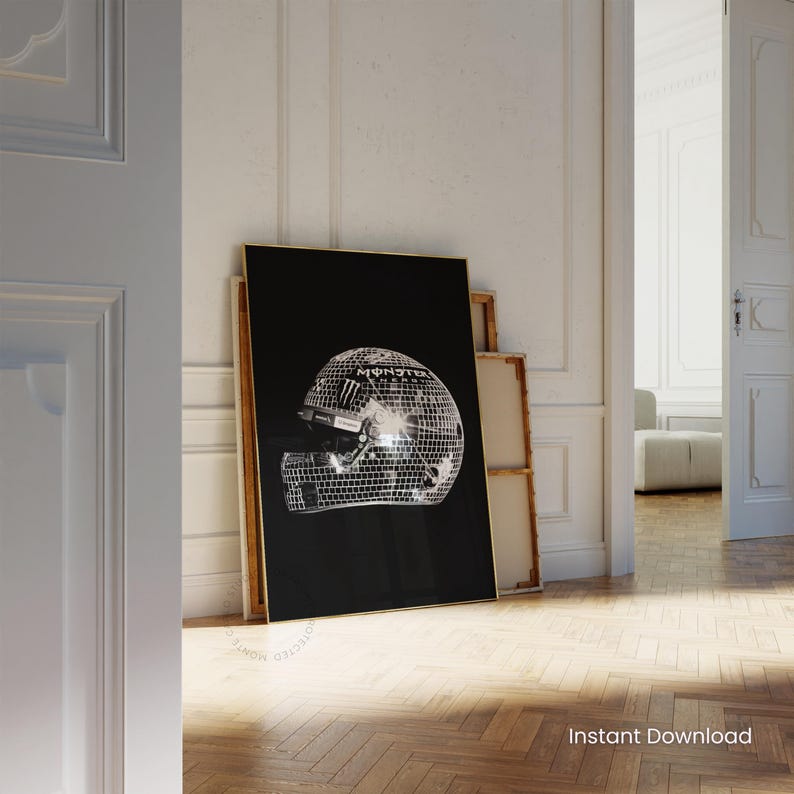 Lando Norris Helmet Print, F1 Disco Ball Poster, Formula 1 Wall Art ...