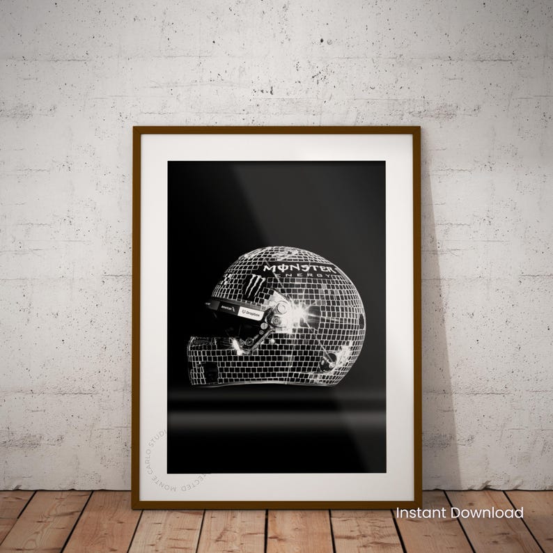 Lando Norris Helmet Print, F1 Disco Ball Poster, Formula 1 Wall Art ...