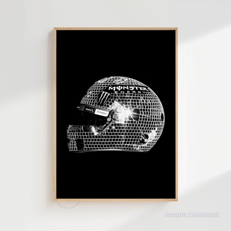 Lando Norris Helmet Print, F1 Disco Ball Poster, Formula 1 Wall Art ...