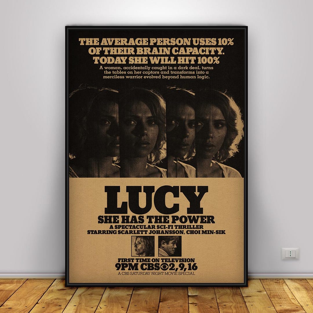 Lucy Poster | Scarlett Johansson Wall Art | Kraft Paper Print | Gift ...