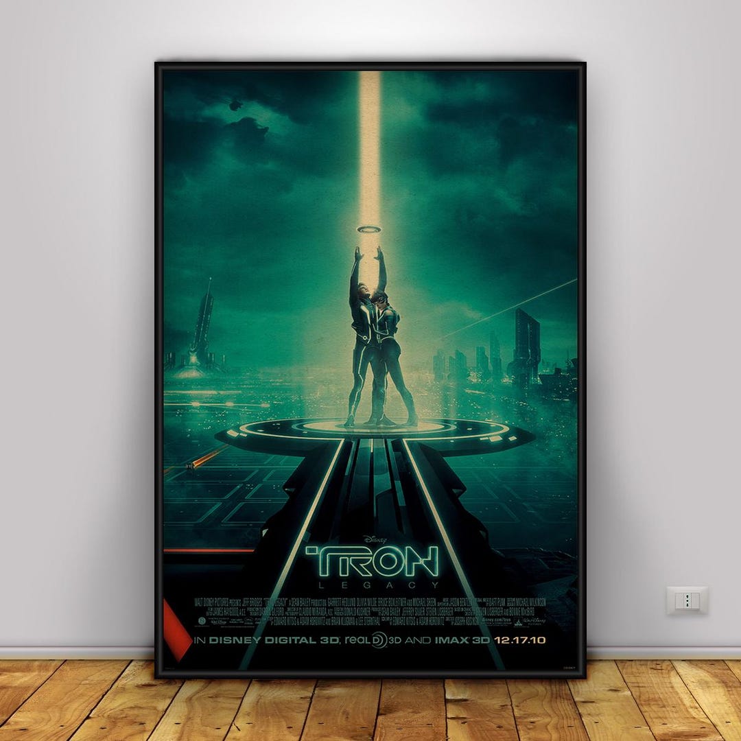 Tron Legacy Poster | Jeff Bridges Wall Art | Kraft Paper Print | Gift ...