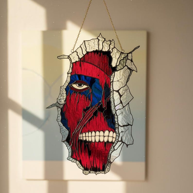 Colossal Titan Resin Suncatcher, Anime Window Hanging Decor, AOT Fan ...