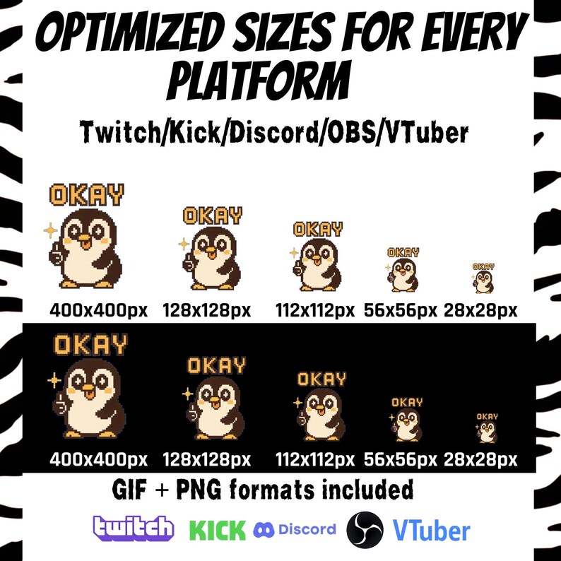Pixel Penguin Emotion Mini Pack – Retro Animated Streamer Emotes (GIF ...