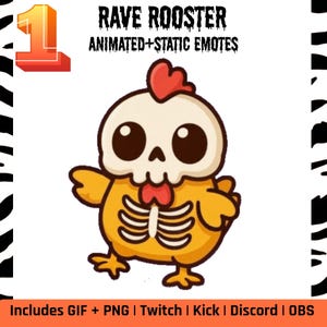 Rave Rooster – Animated Chicken Halloween Emote | GIF + PNG for Twitch ...