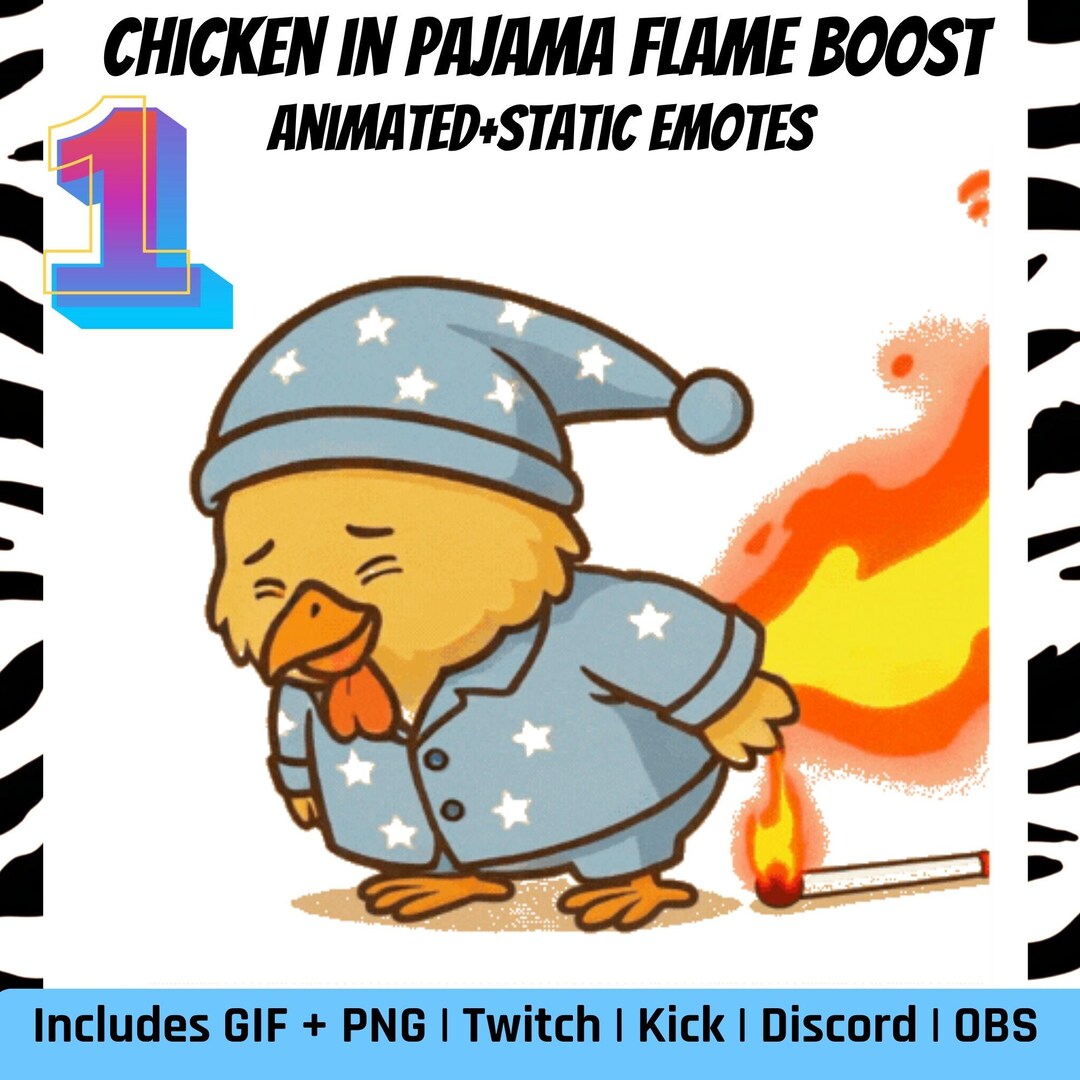 Funny Chicken Flame Boost Emote: Animated GIF/PNG for Twitch, Discord ...