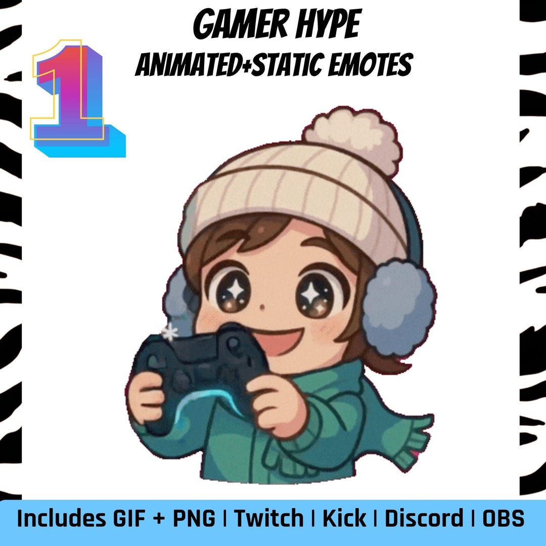 Gamer Hype Emote: Happy Animated Streamer Reaction (GIF, PNG) - Etsy