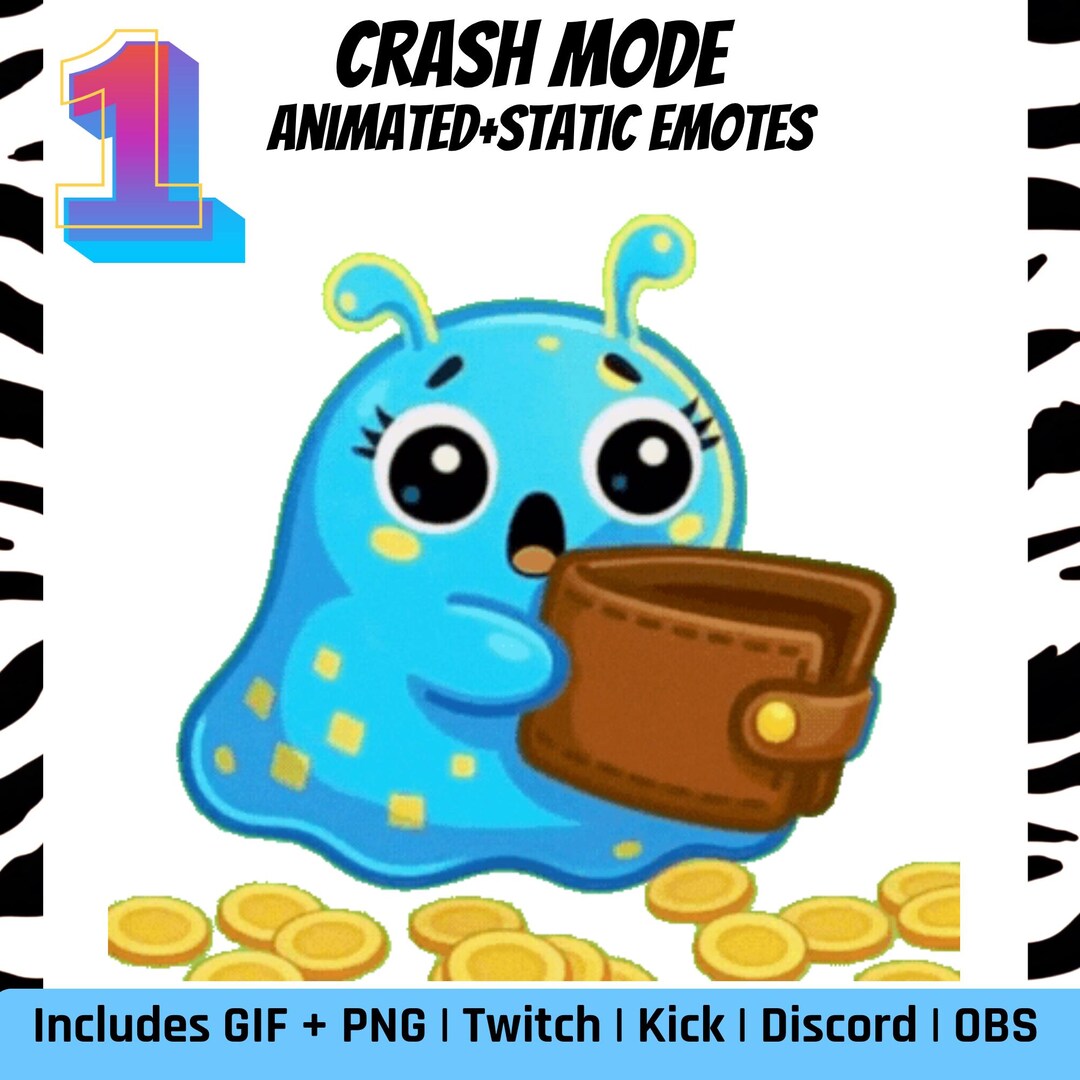 Crash Mode Gamer Emote: Empty Wallet Animated GIF, PNG (twitch, Discord ...