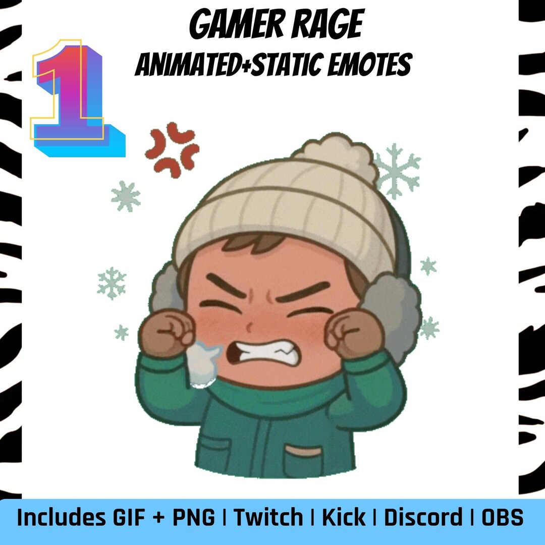 Gamer Rage Emote: Angry Animated Streamer Reaction (GIF, PNG) - Etsy