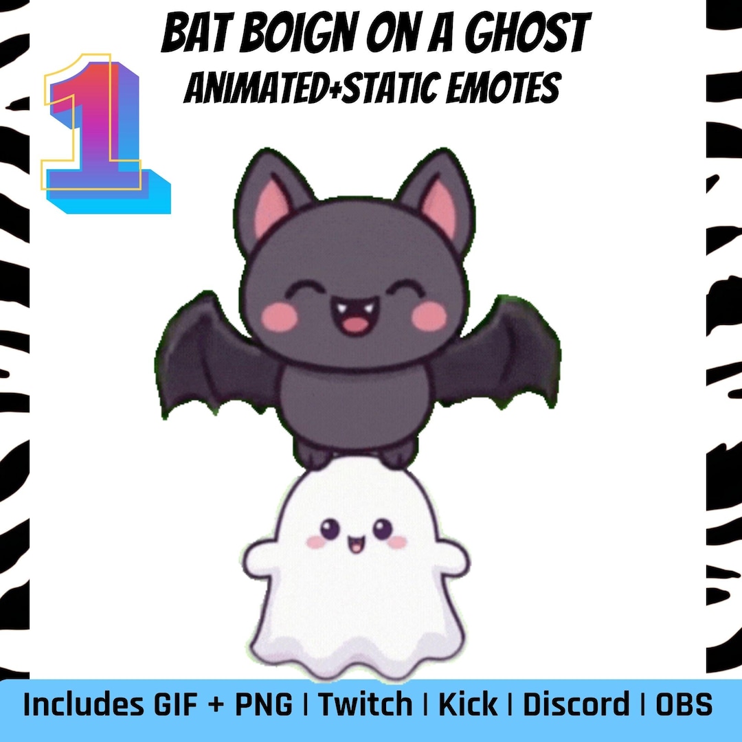Bat Boing on Ghost Emote: Animated Streamer Reaction (GIF, PNG) - Etsy