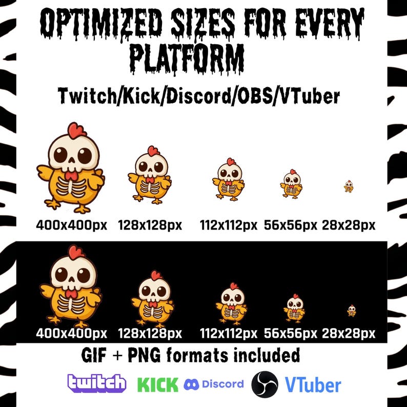 Rave Rooster – Animated Chicken Halloween Emote | GIF + PNG for Twitch ...