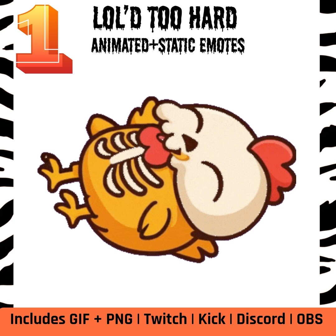 Animated Chicken Emote: Halloween Laughing Skull (GIF, PNG) - Etsy