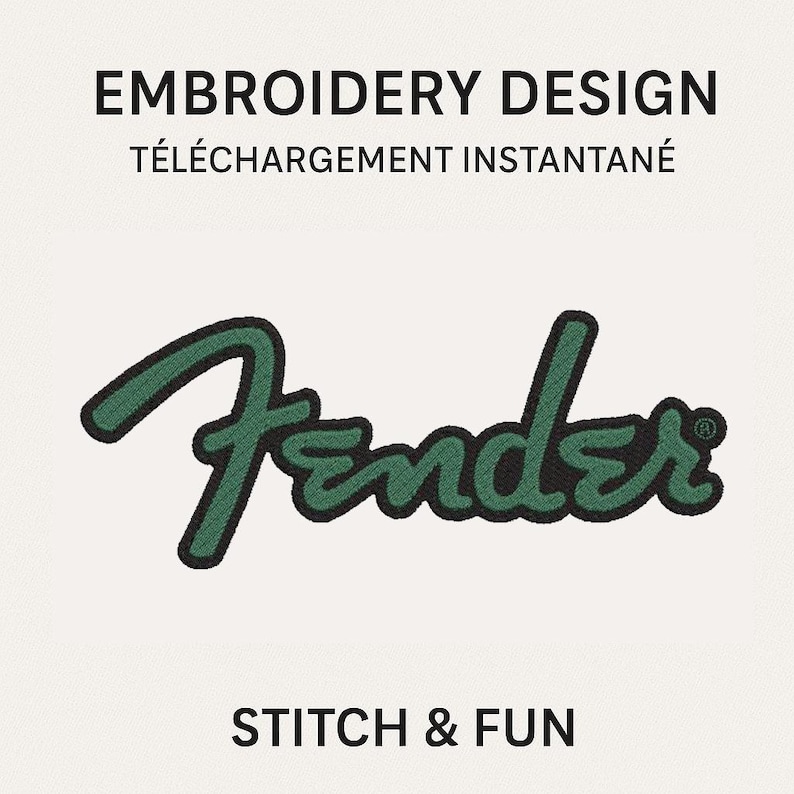Guitar Fender Logo Embroidery Design – Instant Download - Etsy