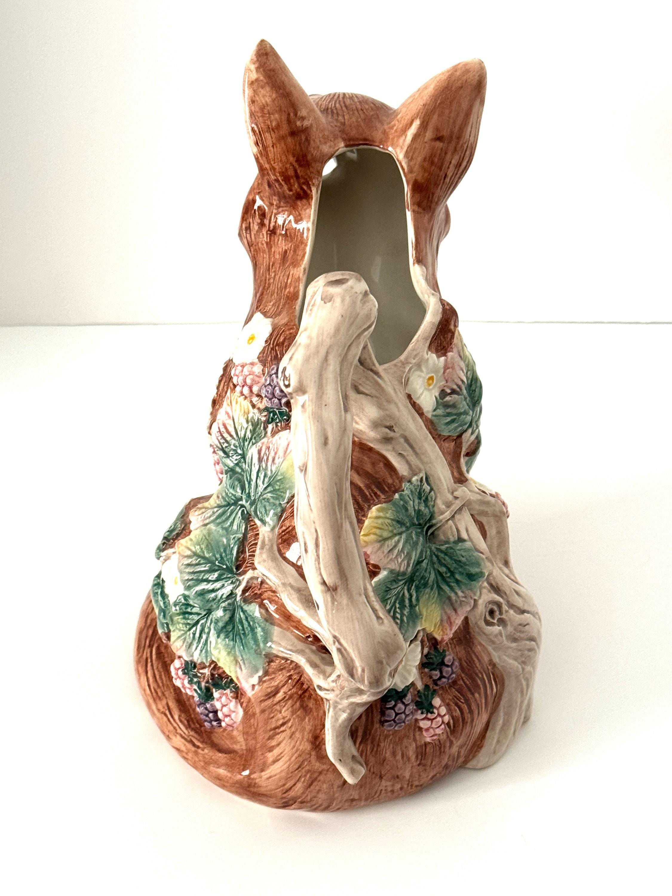 Fitz and Floyd FOX Pitcher--ceramic Fox Pitcher--ff Fox Water Pitcher ...