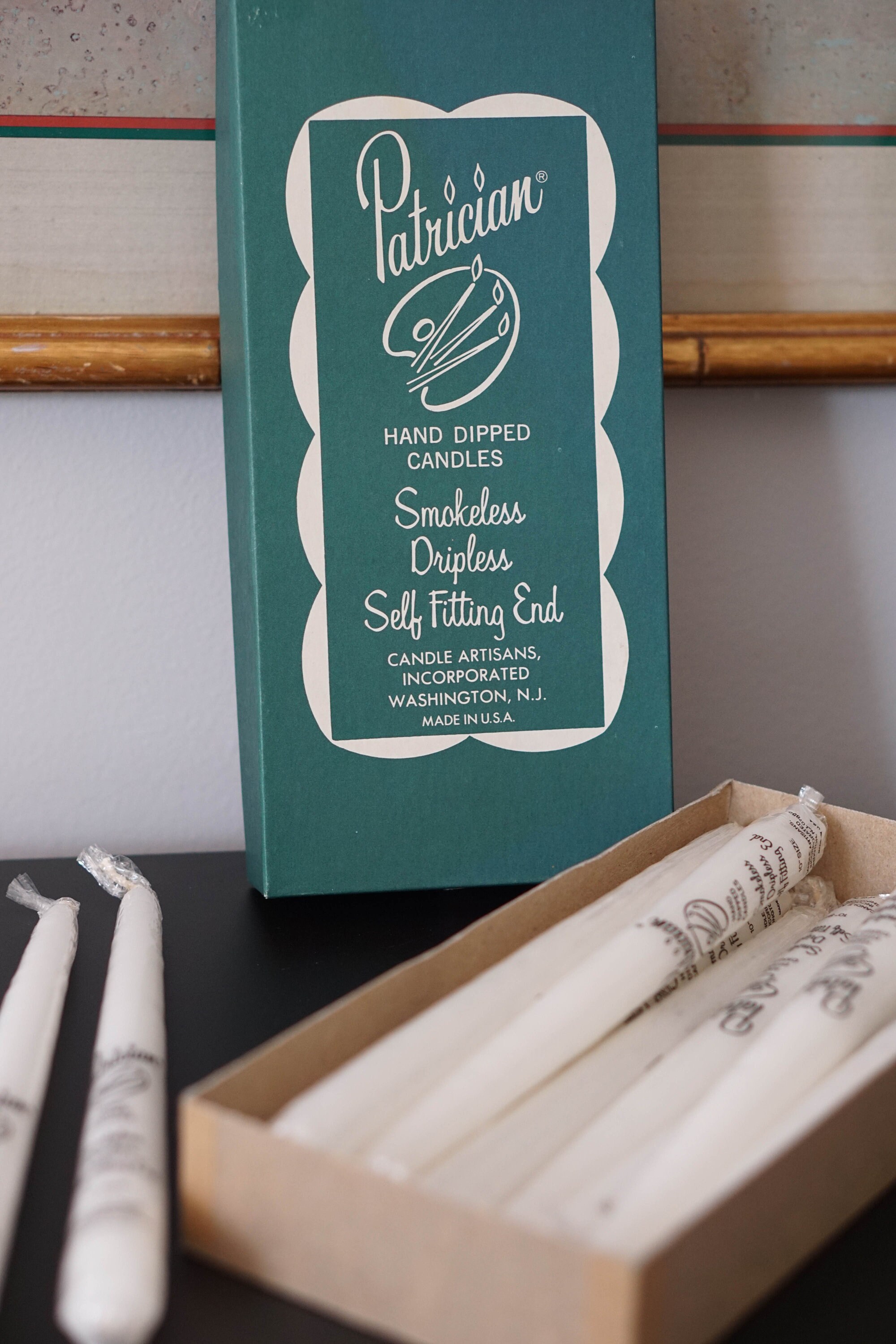 Set of 12--10" Taper Candles--vtg Hand Dipped White Taper Candles - Etsy