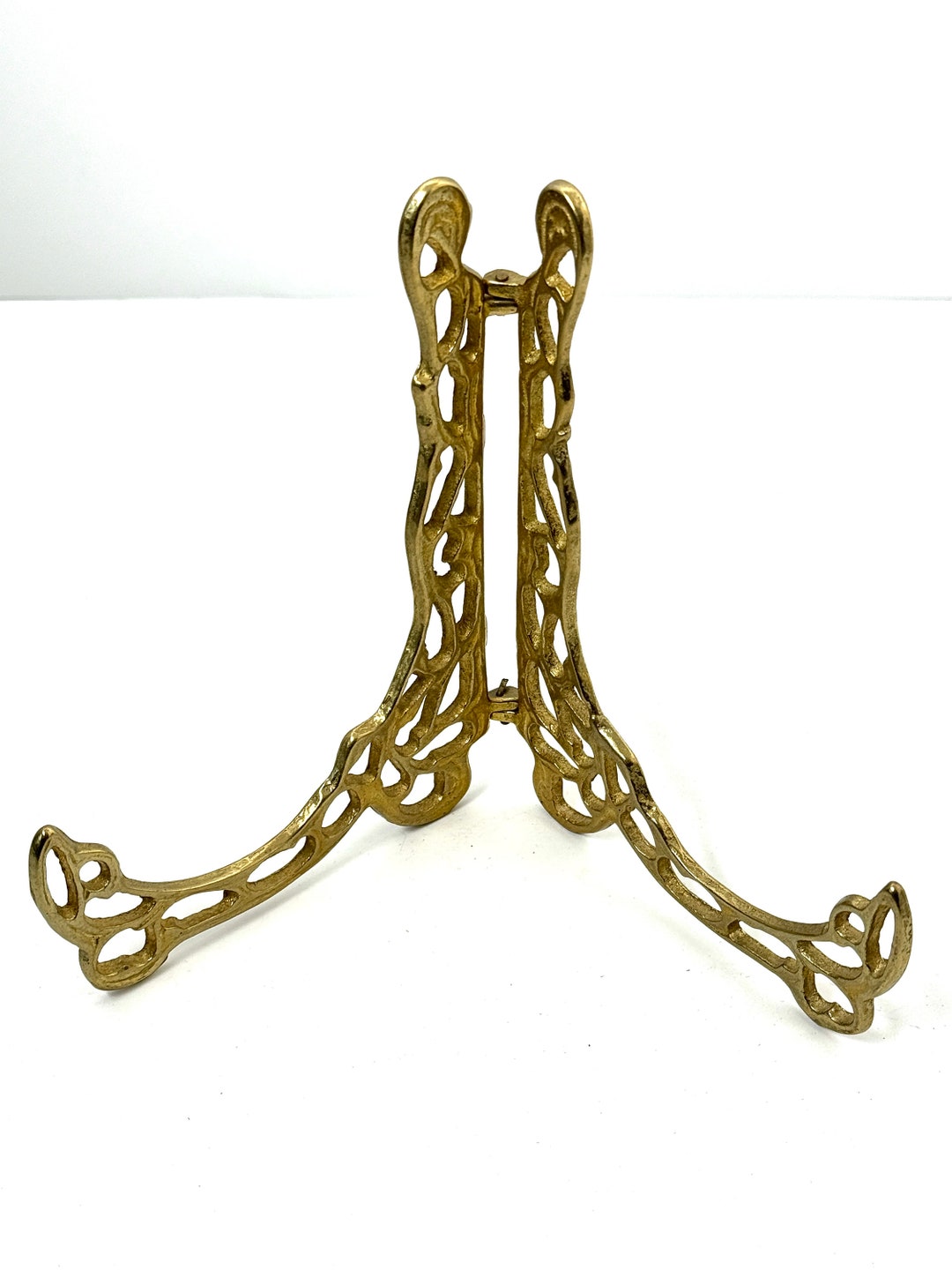 VTG Brass Easel--ornate Openwork Brass Tabletop Easel--small Decorative ...