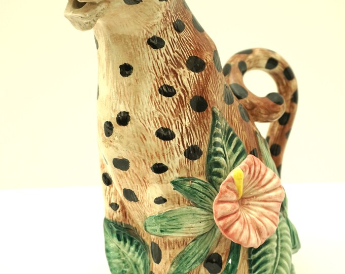 Fitz and Floyd Leopard Pitcherceramic Leopard Decanterff Leopard Water ...