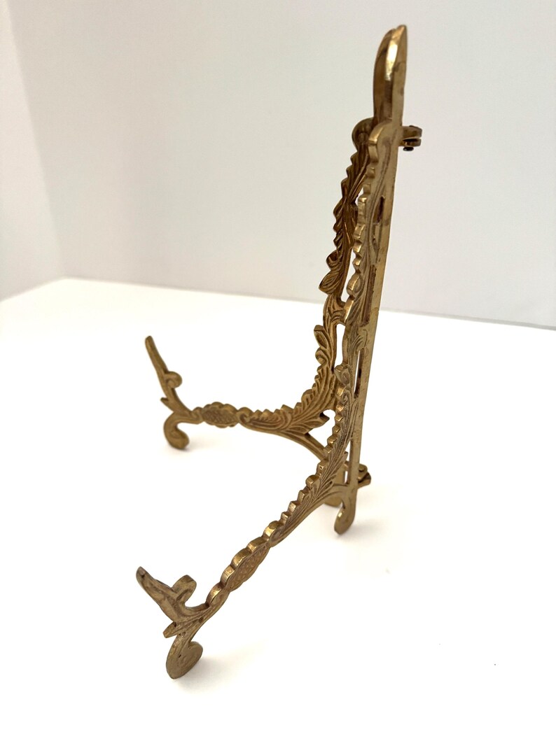 VTG Brass Easel--ornate Openwork Brass Tabletop Easel--small Decorative ...
