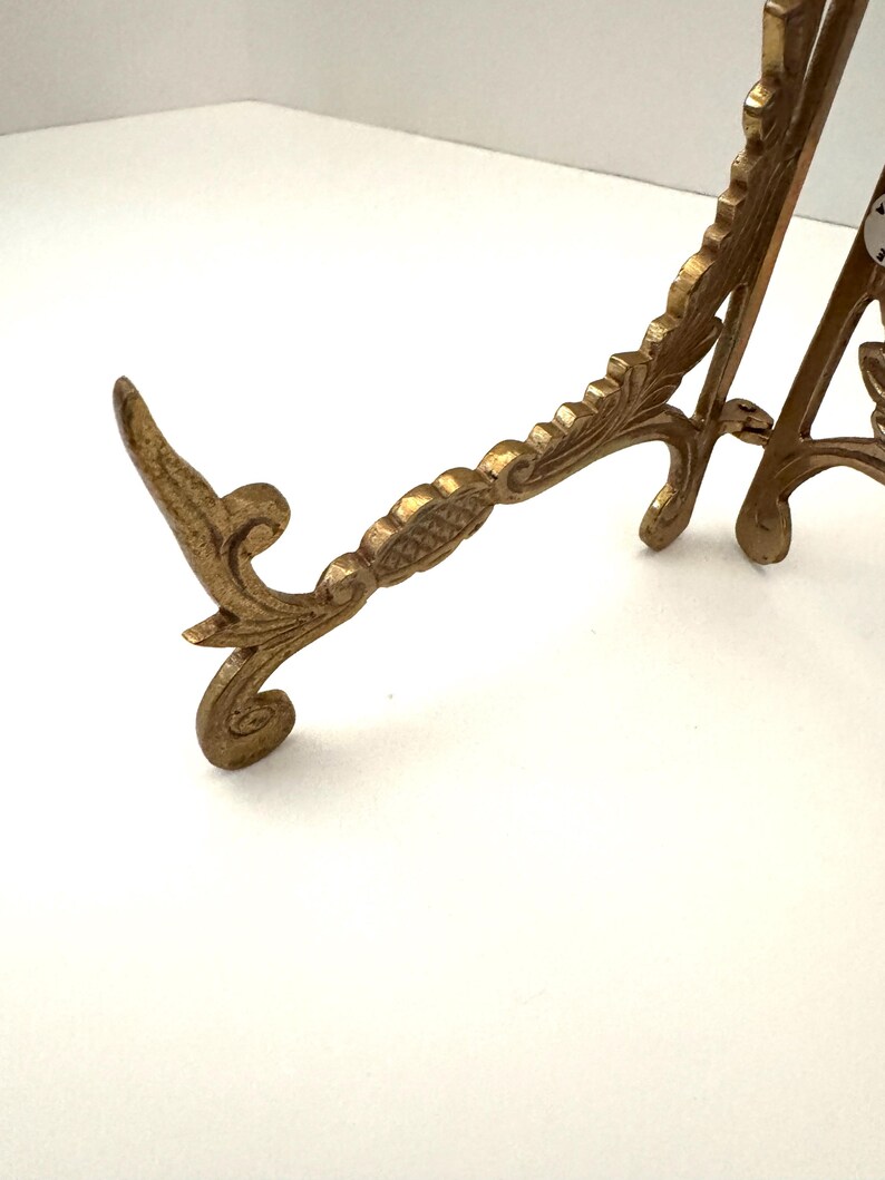 VTG Brass Easel--ornate Openwork Brass Tabletop Easel--small Decorative ...
