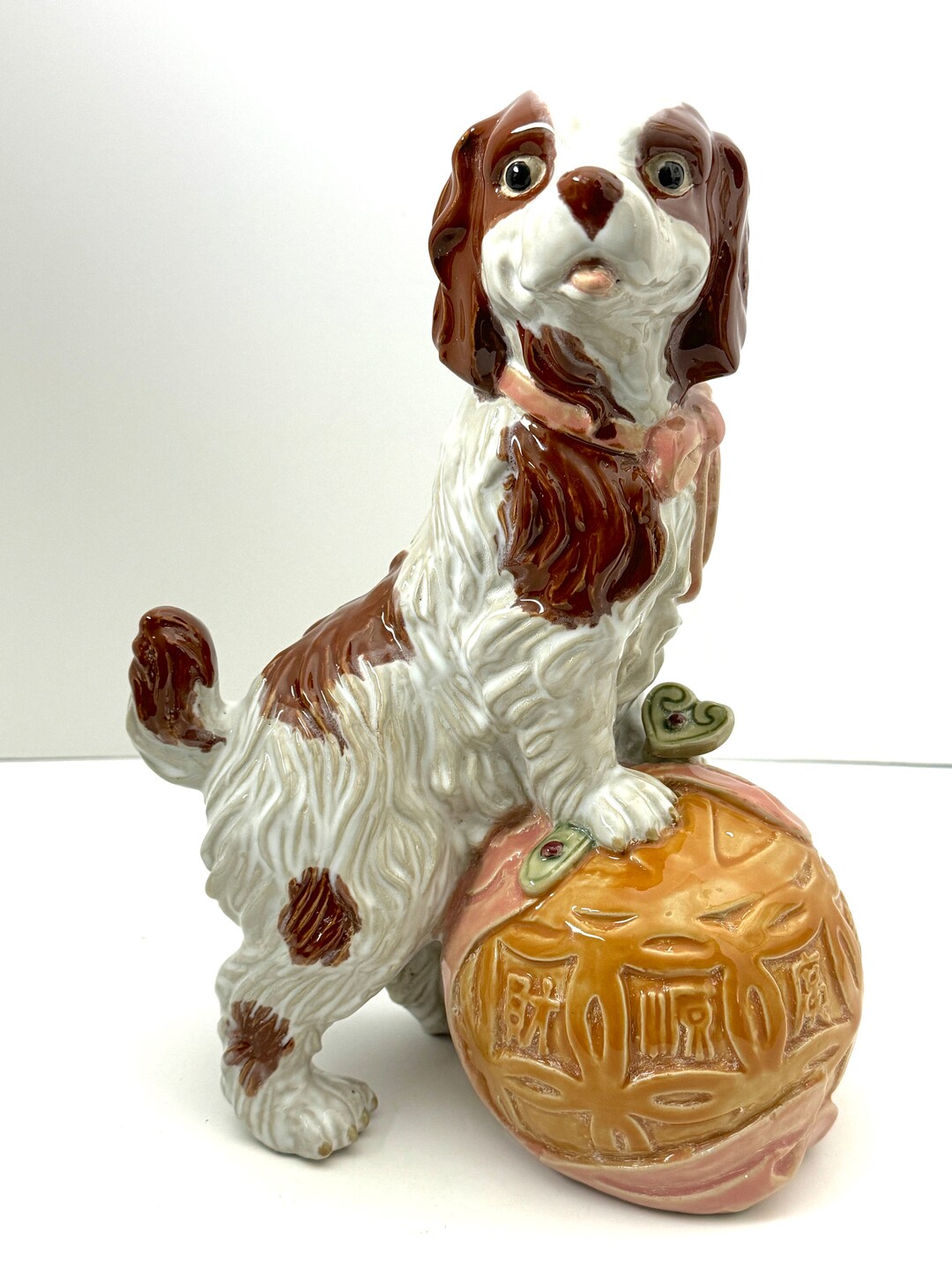 VTG Staffordshire King Charles Dog on Ball--ceramic Dog Statue (A) - Etsy