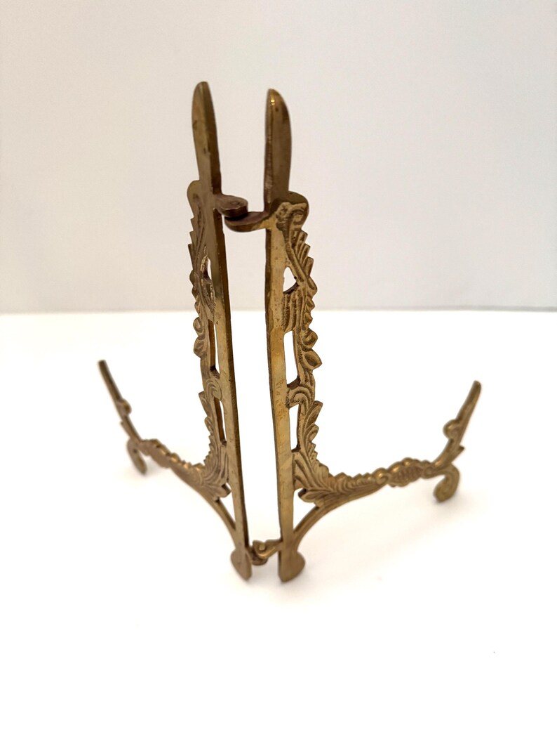 VTG Brass Easel--ornate Openwork Brass Tabletop Easel--small Decorative ...