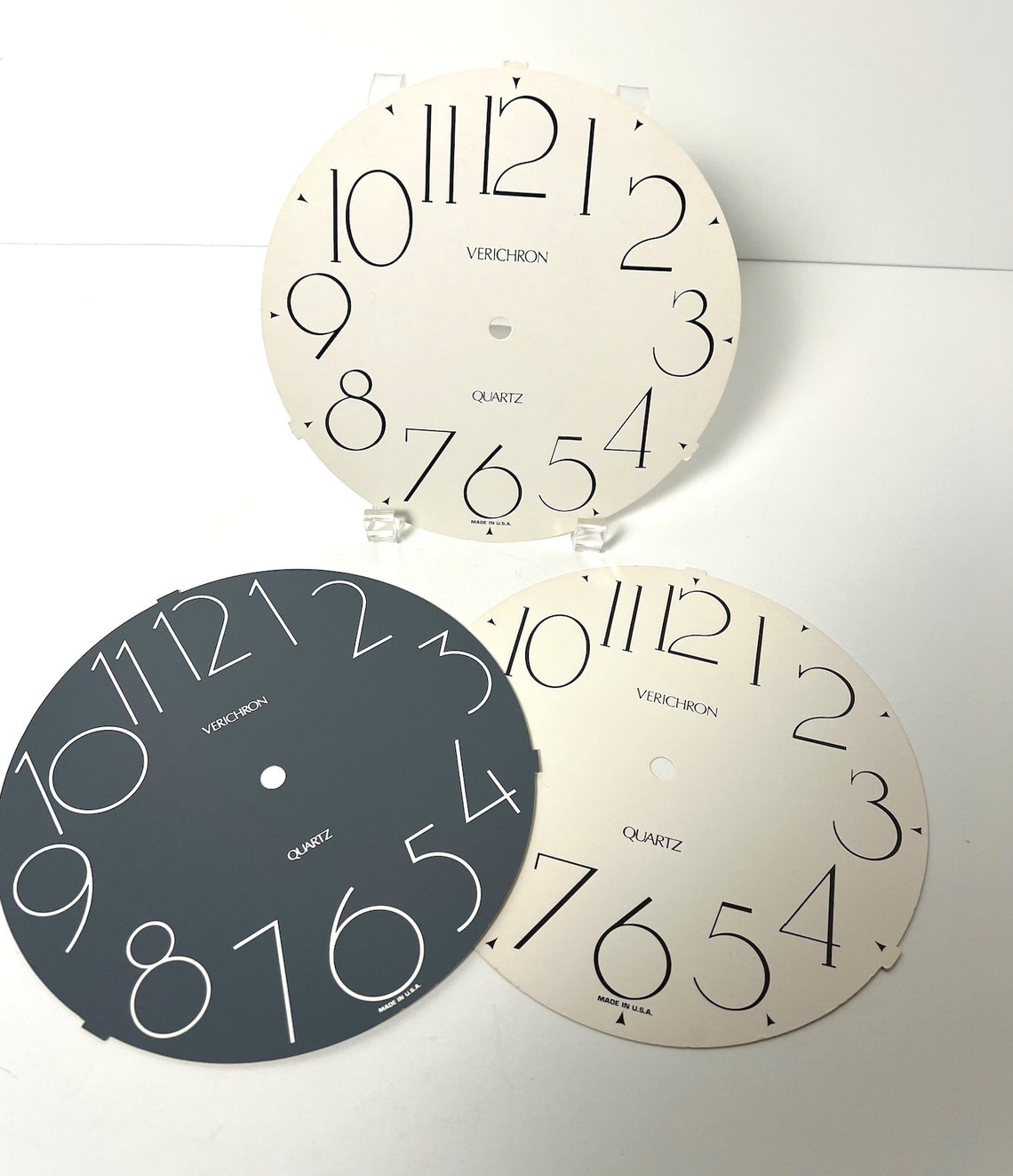 Set of 3 Paper Clock Faces--verichron Clock Face--vintage Clock Part - Etsy