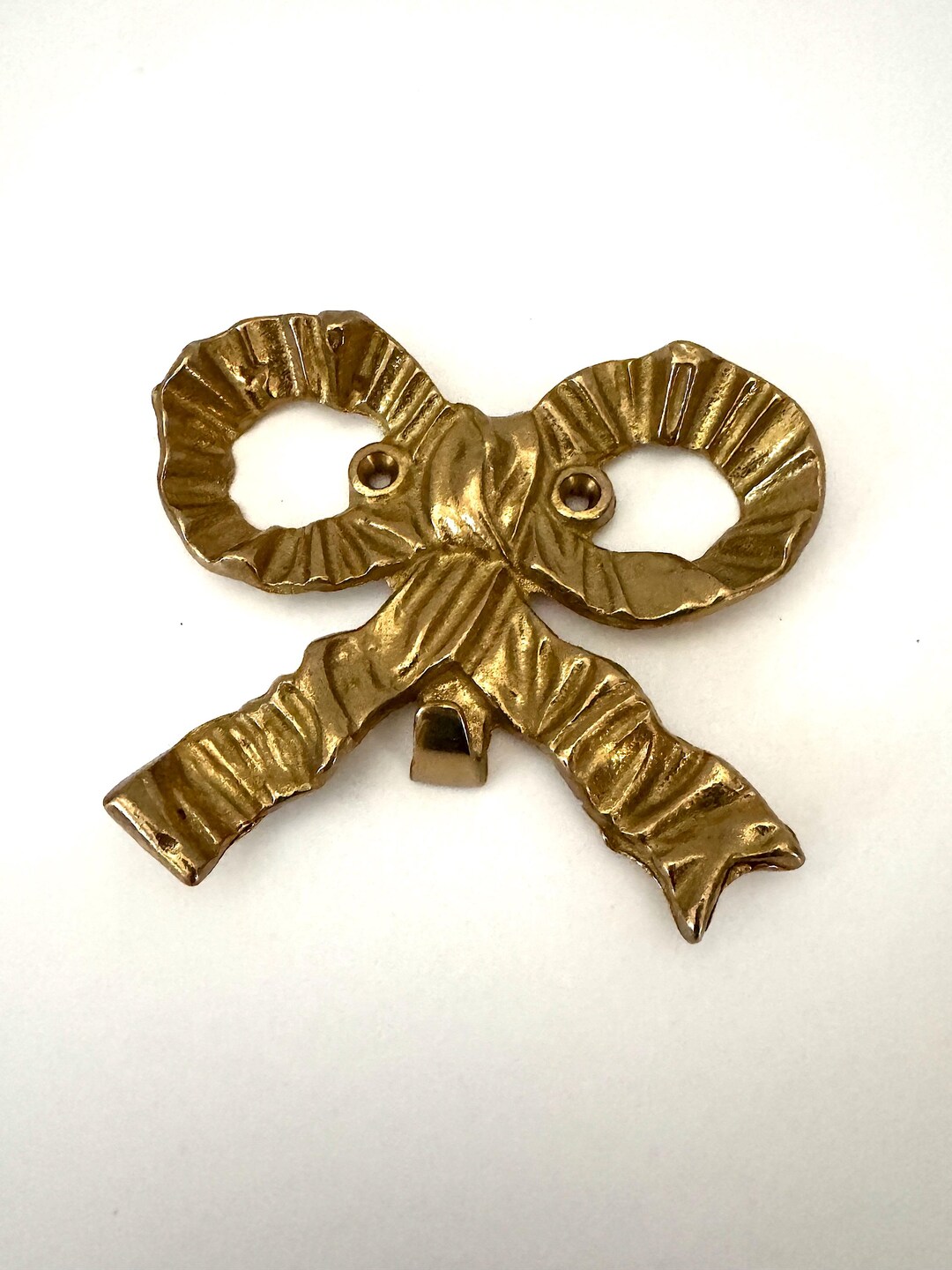 VTG Brass Bow Wall Hook--brass Bow Wall Hook--solid Brass Bow Hook - Etsy