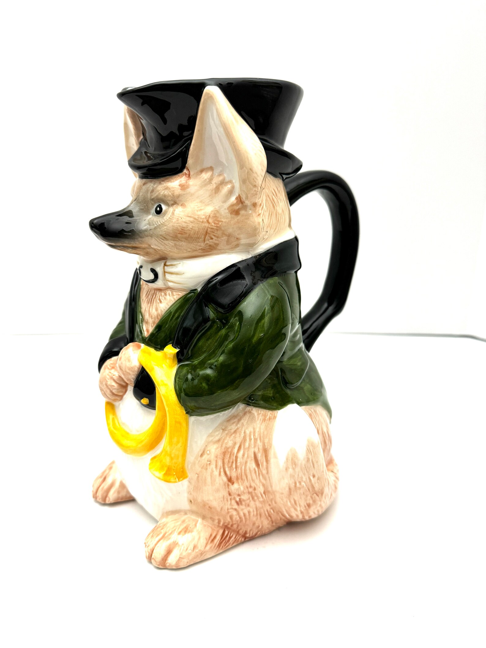 Fitz and Floyd 1986 Fox Hunt Horn Pitcher--ceramic Fox Decanter--ff Fox ...