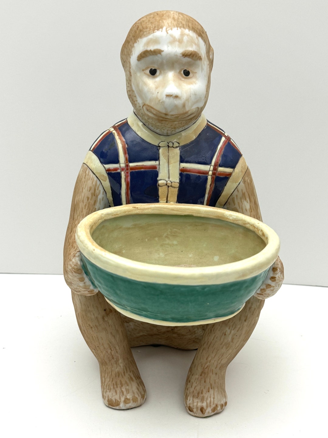 VTG Ceramic Monkey With Bowl in Lap--monkey Dish--chinoiserie Bowl - Etsy