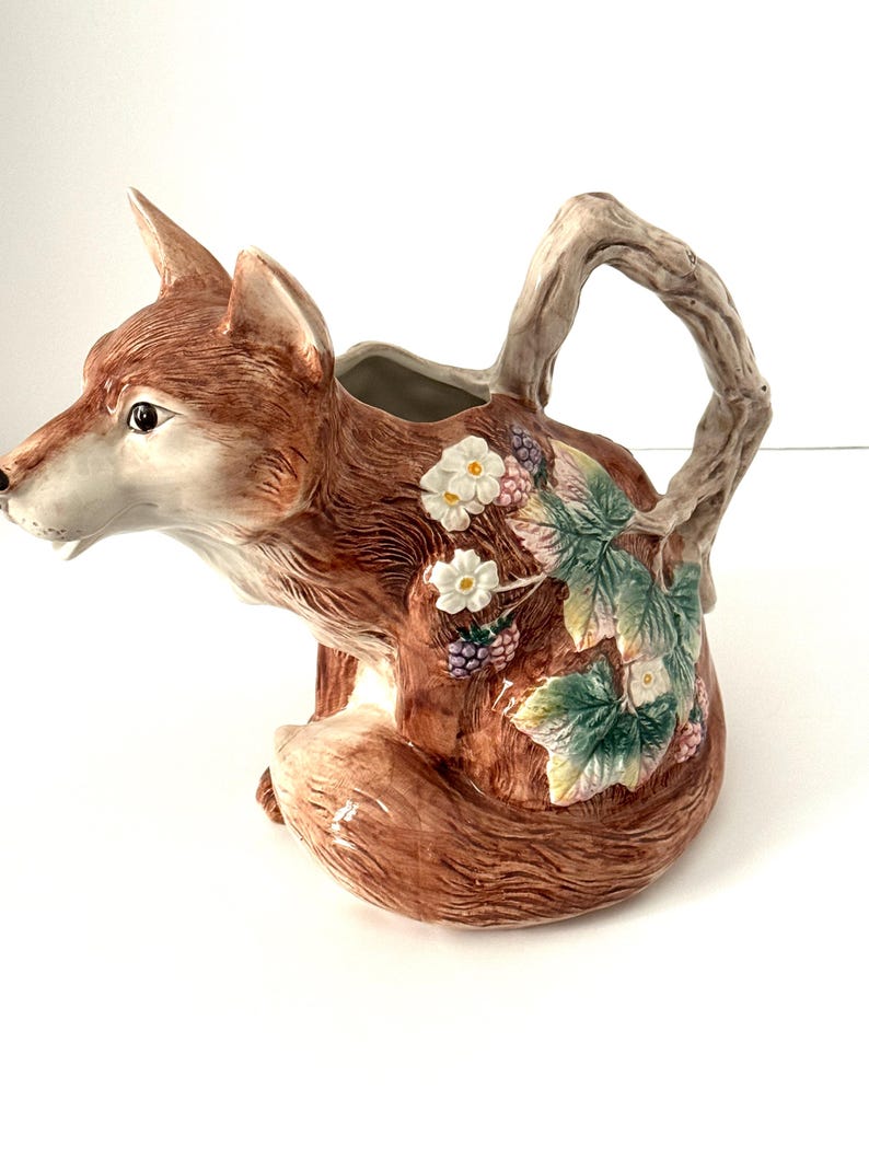 Fitz and Floyd FOX Pitcher--ceramic Fox Pitcher--ff Fox Water Pitcher ...