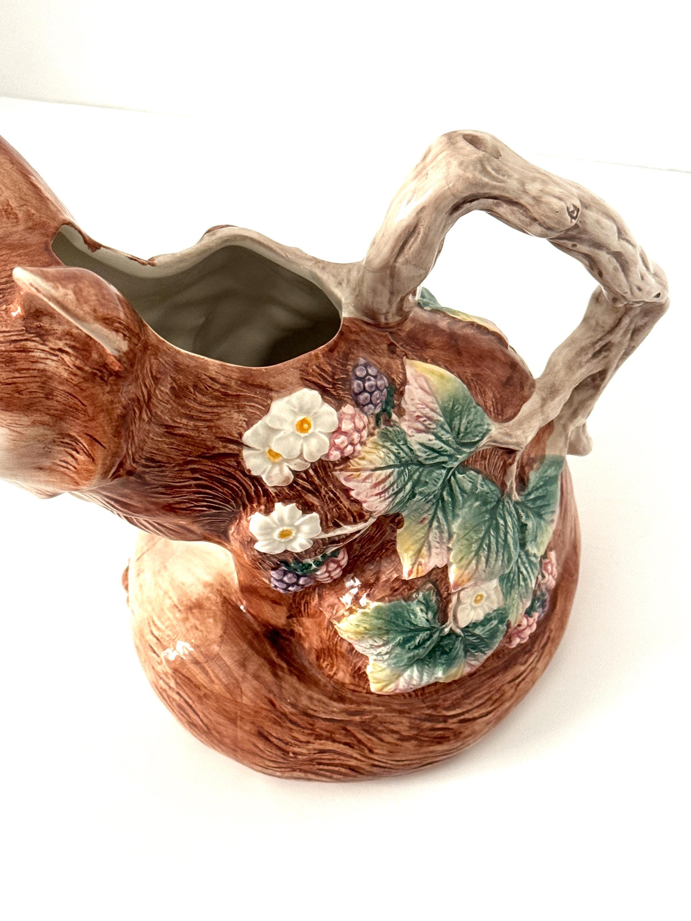 Fitz and Floyd FOX Pitcher--ceramic Fox Pitcher--ff Fox Water Pitcher ...