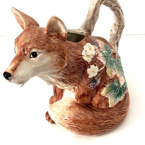 Fitz and Floyd FOX Pitcher--ceramic Fox Pitcher--ff Fox Water Pitcher ...