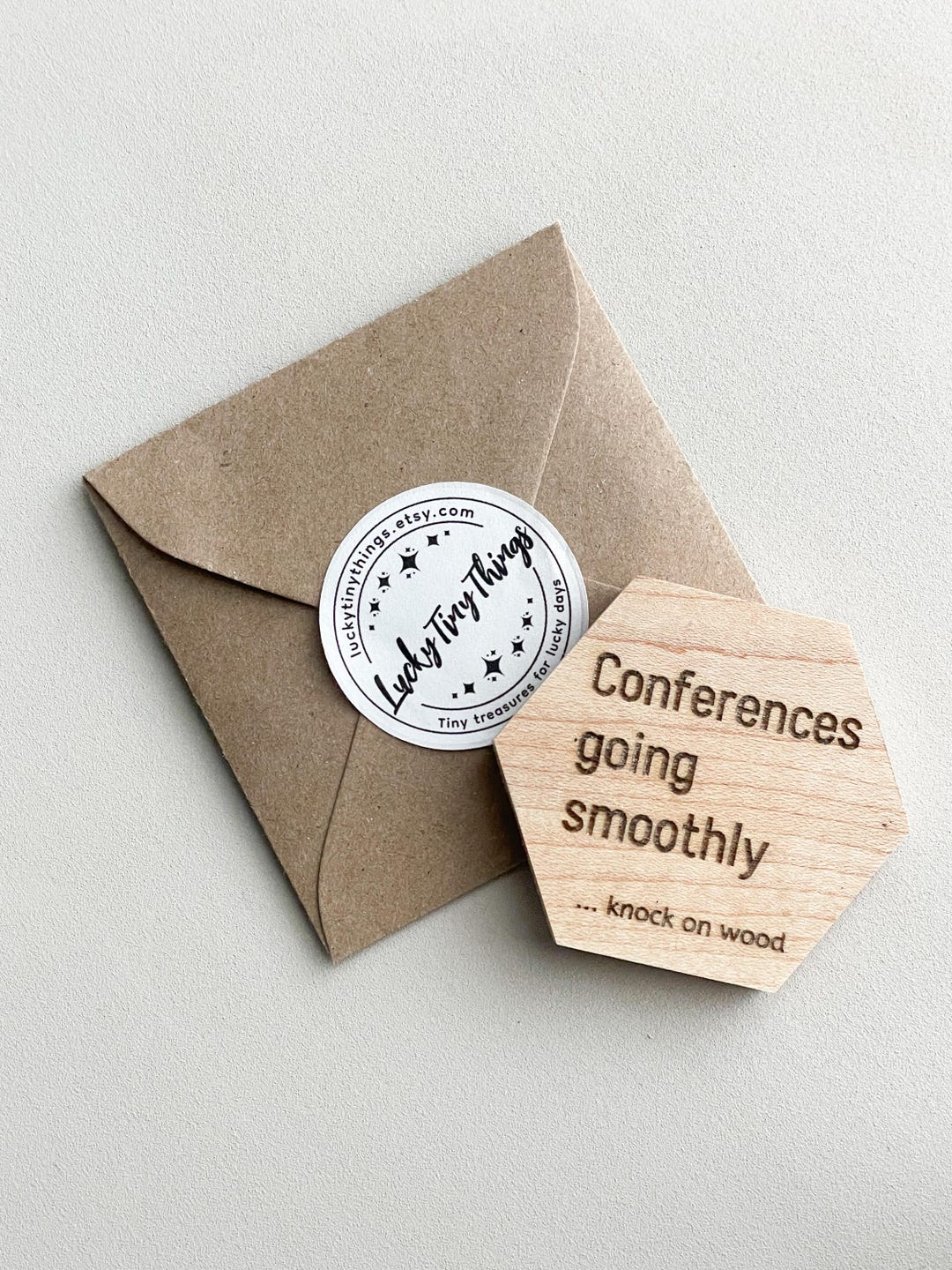 Engraved Solid Wood Magnet - Conferences Going Smoothly ...knock on ...