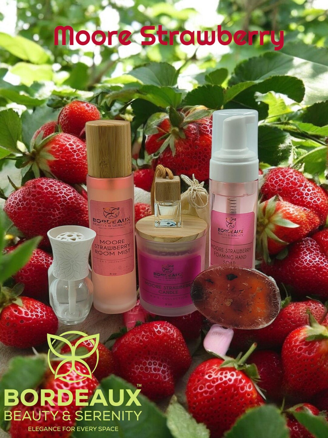 Moore Strawberry Fragrance Set With Candle, Room Mist, Plugin, Car ...