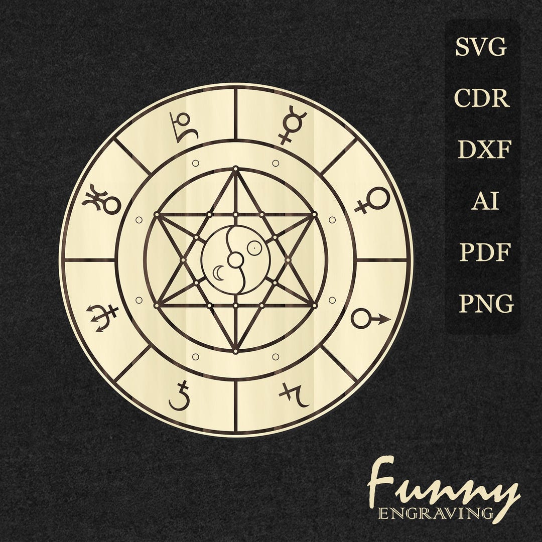 Mystic Engraving Circle SVG: Magic Symbol Laser Cut File (digital ...