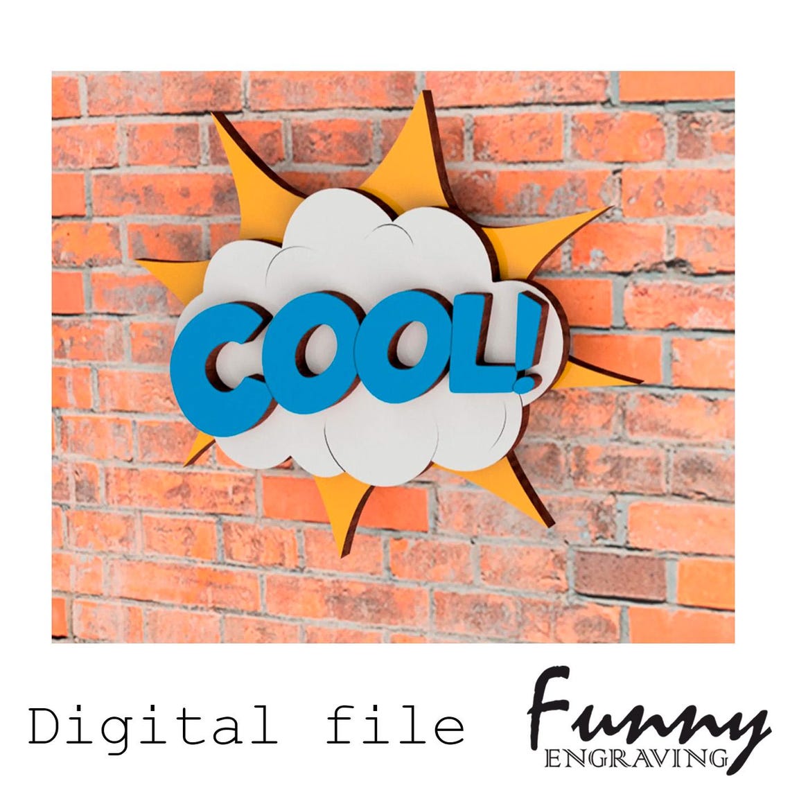 Retro Super Hero Comic Signs SVG, Laser Cutting Templates for Kids Room ...