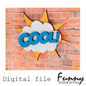 Retro Super Hero Comic Signs SVG, Laser Cutting Templates for Kids Room ...