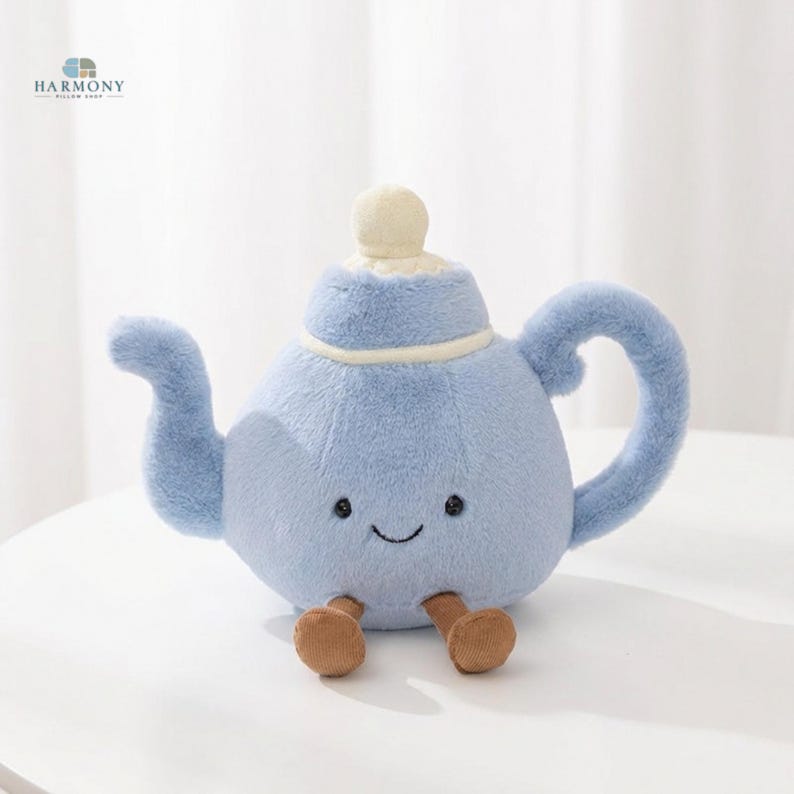 Kawaii Blue Teapot Plush - Etsy